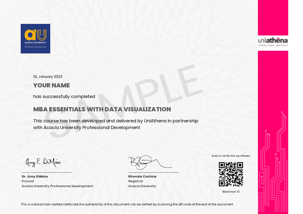 MBA Essentials with Data Visualization Short Course